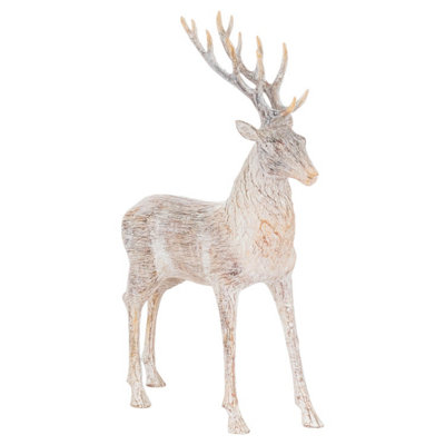 Buy Carved Wood Effect Standing Stag | DIY at B&Q