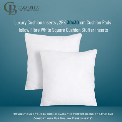 Casabella Luxury Cushion Inserts 30x30cm Pack of 4, Cushion Pads ...