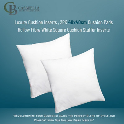 Casabella Luxury Cushion Inserts 40x40cm Pack of 4, Cushion Pads ...