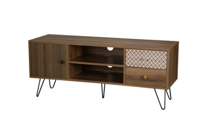 Casablanca TV Media Unit - Quirky Elegance with Black Metal Legs ...