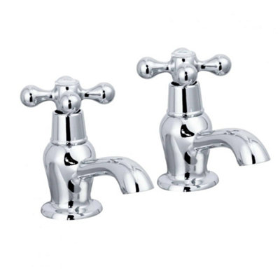 Cascade Penridge Traditional Basin Taps Pillar Chrome Pair 005.12.3 at B&Q