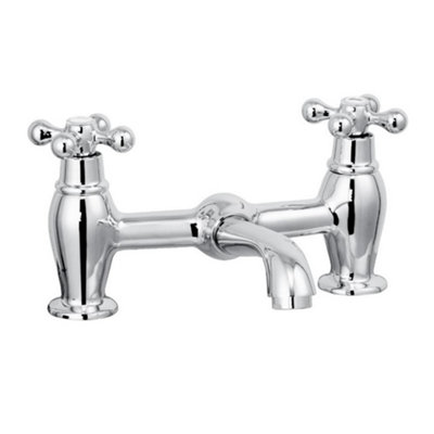 Cascade Penridge Traditional Bath Filler & Basin Tap Chrome Cross Head