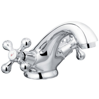 Cascade Penridge Traditional Bath Filler & Basin Tap Chrome Cross Head