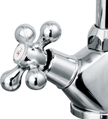 Cascade Penridge Traditional Bath Taps Pillar Chrome Pair 005.34.3