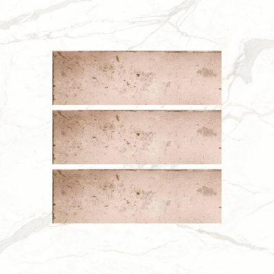 Cascadia Pink Metro Brick Effect Ceramic Gloss Tile