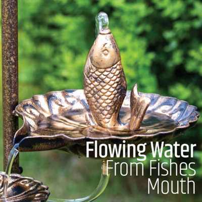 Cascading Water Feature With Lotus Leaves & Barrel