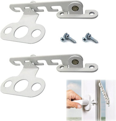 Casement Window Stop (Set of 2), Window Vent Stop, Child Safety Stop, White