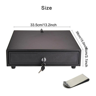 Cash Register Till Drawer Money 4 Bills 5 Coins Removable Tray Safe Key ...