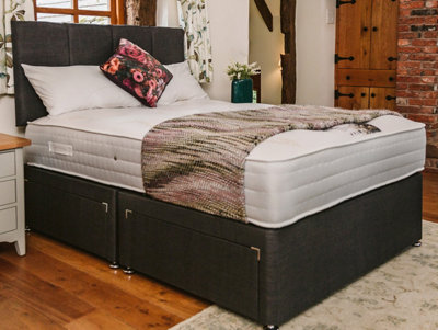 Cashmere Wool 1000 Pocket Sprung Divan Bed Set 2FT6 Small Single 2 ...