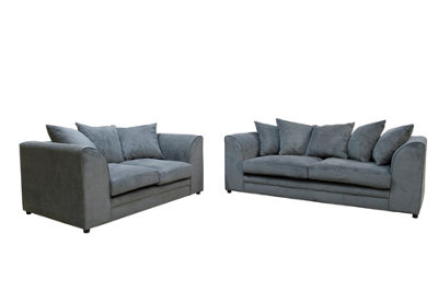 Casper Fabric 3&2 Seater Sofa Set Grey