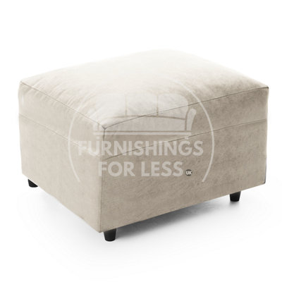 Casper Soft Chenille Fabric Beige Footstool Sofa Accessory