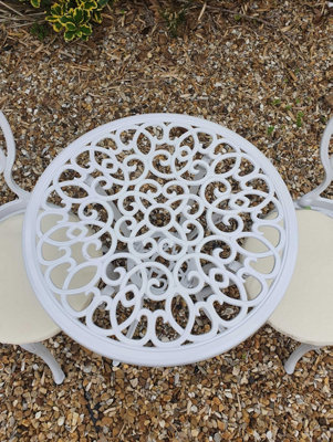 Cast Aluminium Bistro Set Design 13 - White