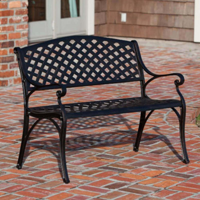 Cast Aluminium Garden Bench - Bronze | DIY at B&Q