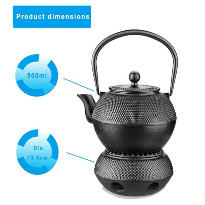 Cast Iron Black Japanese Teapot Stove Tea Pot Tetsubin Tea Kettle and ...