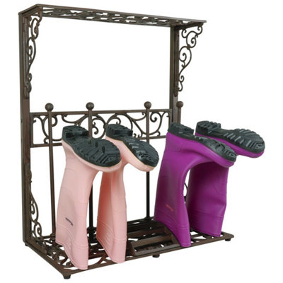 Cast Iron Boot Rack Organizer Storage Shoe