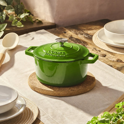 Cast Iron Casserole Dish 20cm Oven Proof Enamelled Pan with Lid