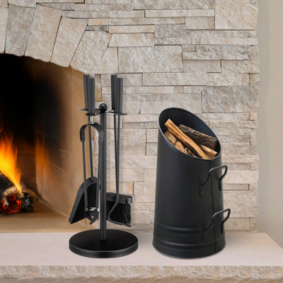 Cast Iron Coal Bucket & Companion Set