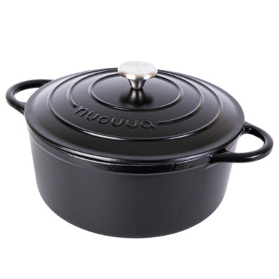 Cast Iron Dutch Oven with Lid Casserole Non-Stick & Ovenproof - 28cm ...
