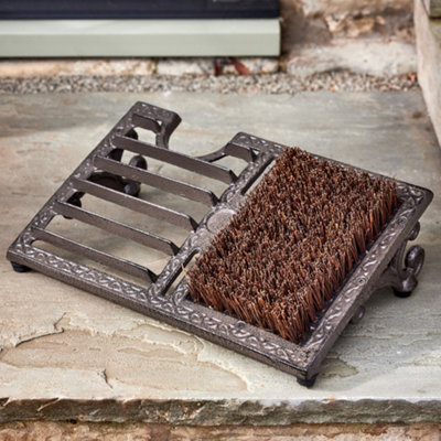 Cast Iron Free Standing Outdoor Garden Boot Brush and Scraper