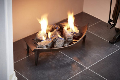Cast Iron Modern Fire Grate Black - GRA03 | DIY at B&Q