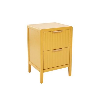 Castel 2 Drawer Mustard Bedside Table