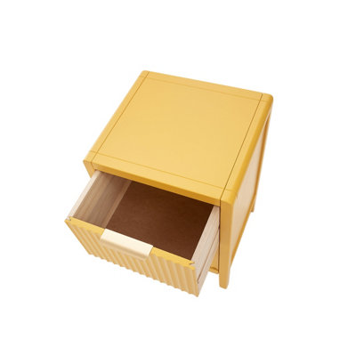 Castel 2 Drawer Mustard Bedside Table