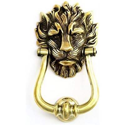 Castelion Solid Brass Lion's Head 10 Downing Street Door Knocker