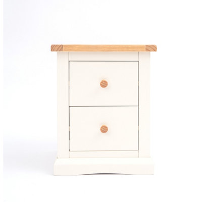 Buy Castelli 2 Drawer Bedside Table Wood Knob | DIY at B&Q