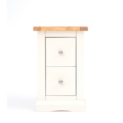 Castelli 2 Drawer Petite Bedside Table Chrome Knob | DIY at B&Q