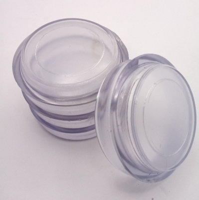 Castor Cups- Small Clear PVC Flexible Furniture/ Floor Protector- Pack of 4