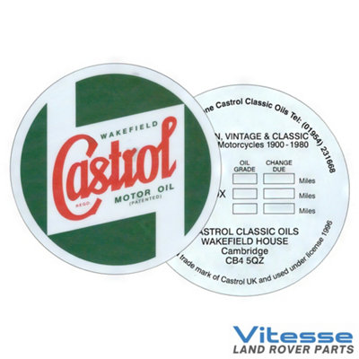 CASTROL Window Service Sticker 3" Diameter Self Adhesive Decal Vinyl DA6275