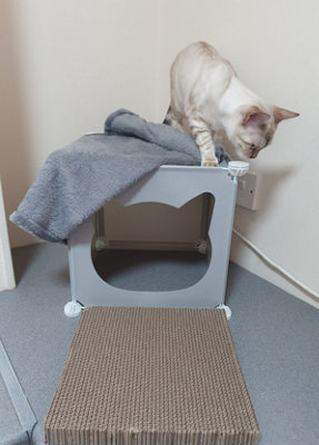 Cat activity cubby Cube play house tower S M L climbing scratcher ...