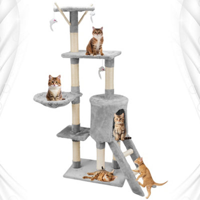 CAT ACTIVITY TREE WITH SCRATCHING POSTS OUTDOOR CAT CLIMBING TREE ...