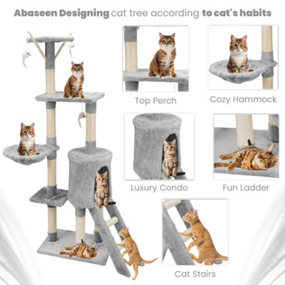 Cat Activity Tree with Scratching Posts Outdoor Cat Climbing Tree ...