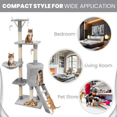 Cat Activity Tree with Scratching Posts Outdoor Cat Climbing Tree ...