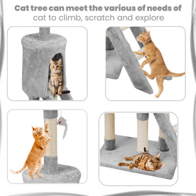 Cat Activity Tree with Scratching Posts Outdoor Cat Climbing Tree ...