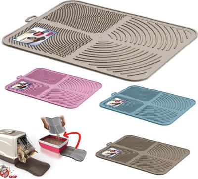 CAT CENTRE Corner Jumbo Tray + Litter Tray Mat Set in Pink