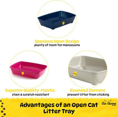 CAT CENTRE Jumbo Oval Pet Tray Without Rim Grey