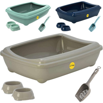 CAT CENTRE Jumbo Tray + Grey Scoop + 2 x 0.3L Smarty Bowl (Starter Kit ...