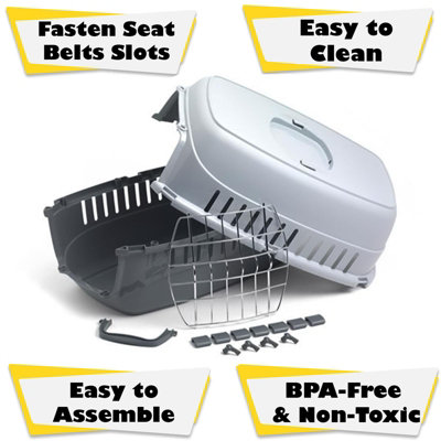 CAT CENTRE Road Runner Pet Carrier Transporter Cage Grey