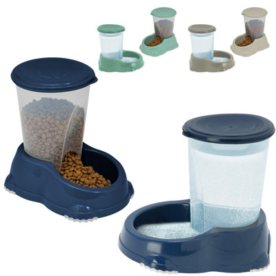 CAT CENTRE Smarty Pet Snacker + Sipper 1.5L Dark Blue (Set of 2)