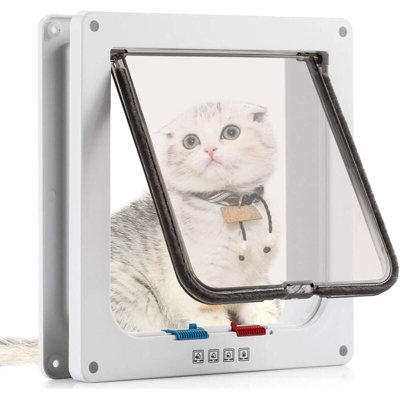 Cat Flap with 4 Way Locking Pet Door for Cats Small Dogs Tunnel ...