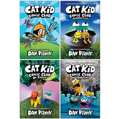 Cat Kid Comic Club Collection 4 Books By Dav Pilkey (Cat Kid Comic Club ...