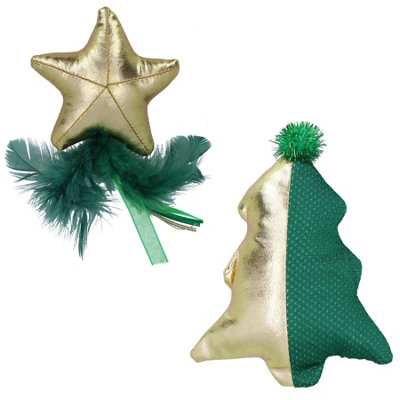 Cat Kitten Christmas Gift Magical Forest Gold Star & Tree Cat Toy ...