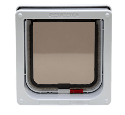 Cat Mate Lockable Cat Flap with Door Liner to 50mm - White - 234W
