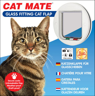 Cat Mate White Glass Fitting Cat Flap (210W)