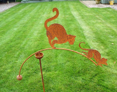 Cat & Mouse Wind Rocker Single Bare Metal/Ready to Rust - Steel - L66 x ...