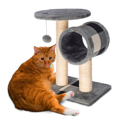 CAT SCRATCH POST WITH BED AND TUNNEL