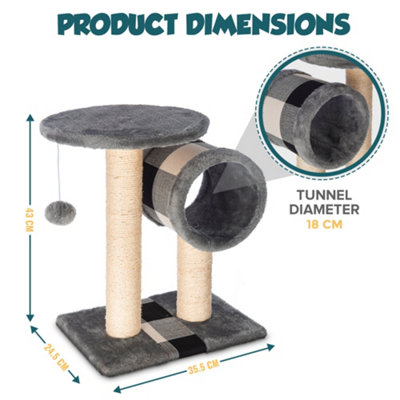 CAT SCRATCH POST WITH BED AND TUNNEL