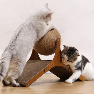 Cat Scratching Ball & Board, Rotating Sisal Ball, Cardboard Ramp ...